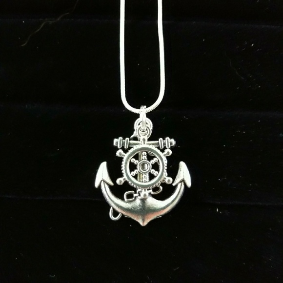 Jewelry | New Large Chain Anchor Ships Wheel Charm Necklace | Poshmark